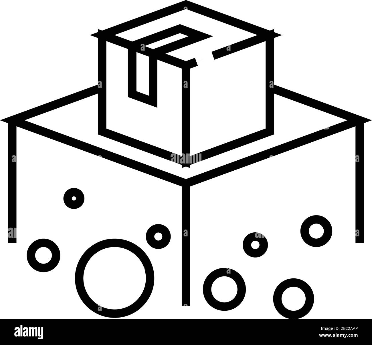 Parcel line icon, concept sign, outline vector illustration, linear ...