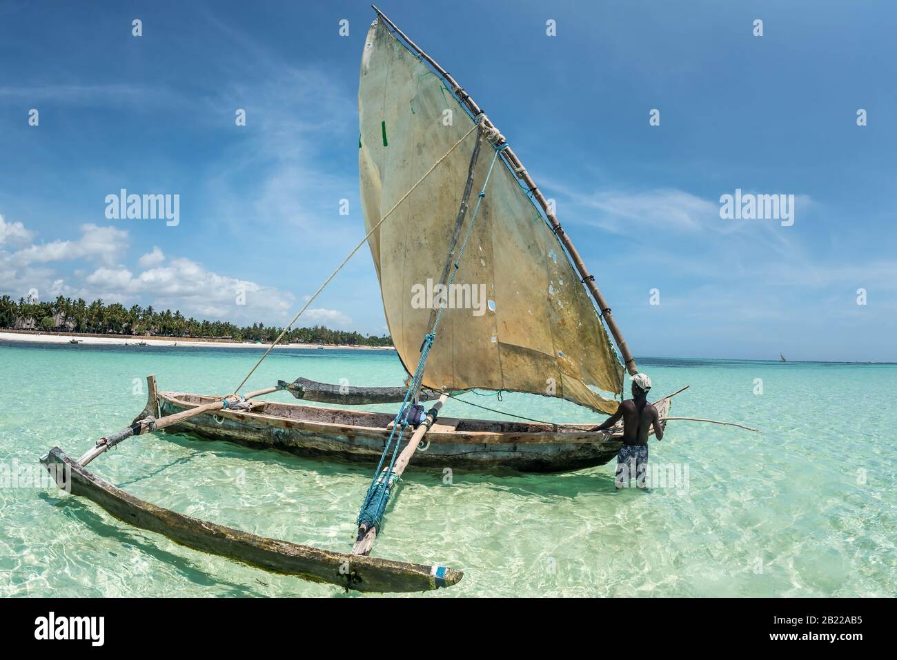 travelling Africa Kenya and Zanzibar seascape with crystal clear ...