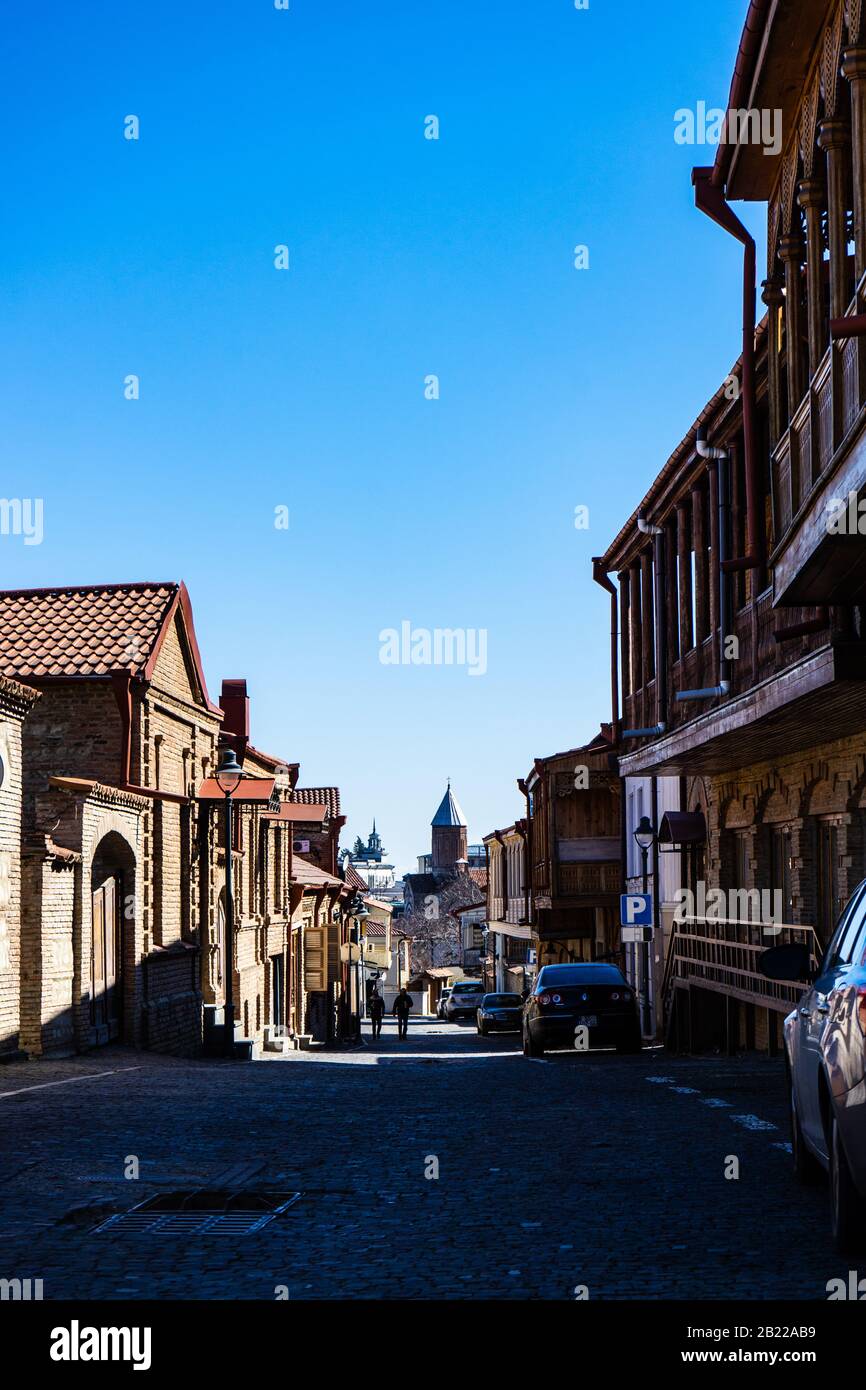 26 FEBRUARY 2020, TELAVI, GEORGIA: Old central historical part of ...
