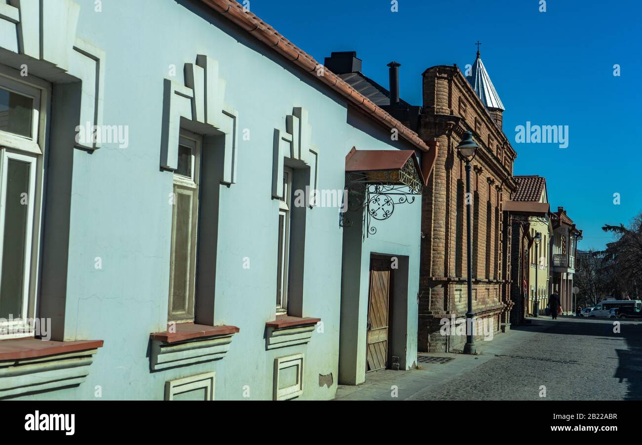 26 FEBRUARY 2020, TELAVI, GEORGIA: Old central historical part of ...