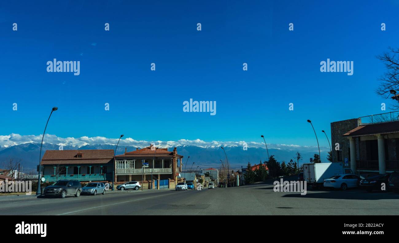 26 FEBRUARY 2020, TELAVI, GEORGIA: Old central historical part of ...