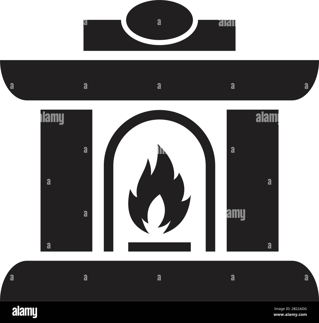 Christmas fireplace Icon template black color editable. Christmas ...