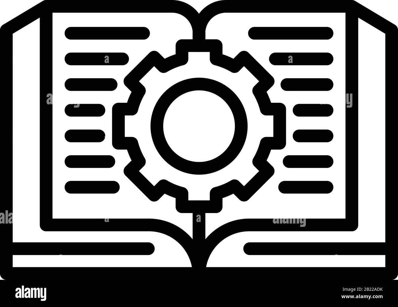 Open book and gear icon, outline style Stock Vector Image & Art - Alamy