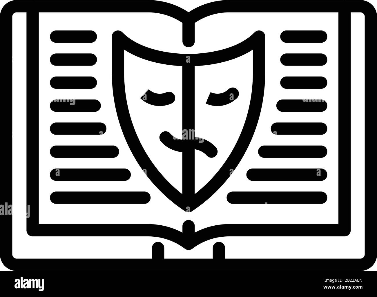 Book and acting mask icon, outline style Stock Vector Image & Art - Alamy