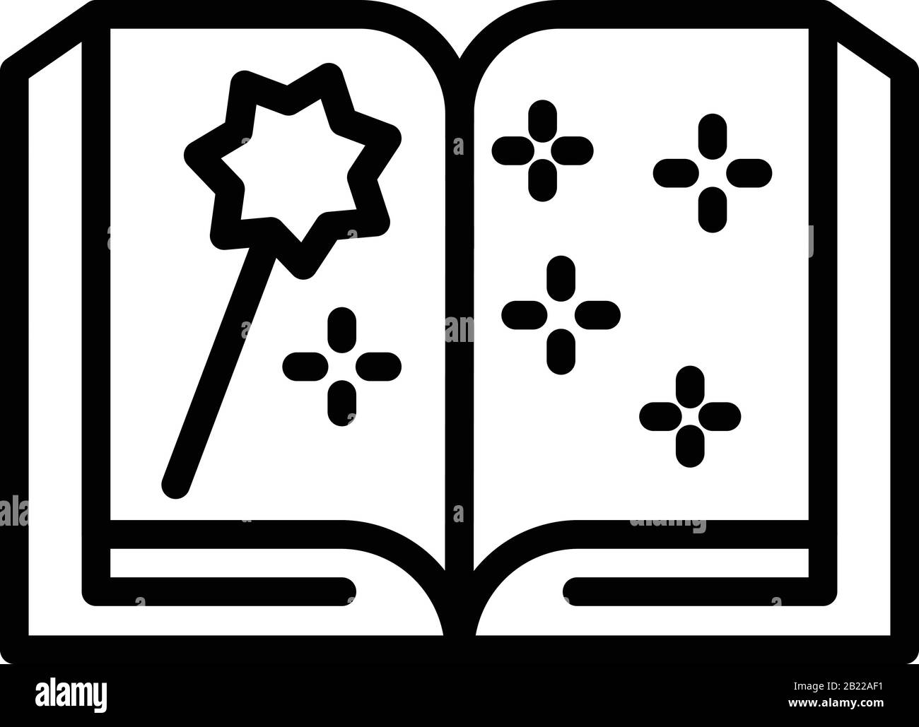 Open book and magic wand icon, outline style Stock Vector Image & Art ...