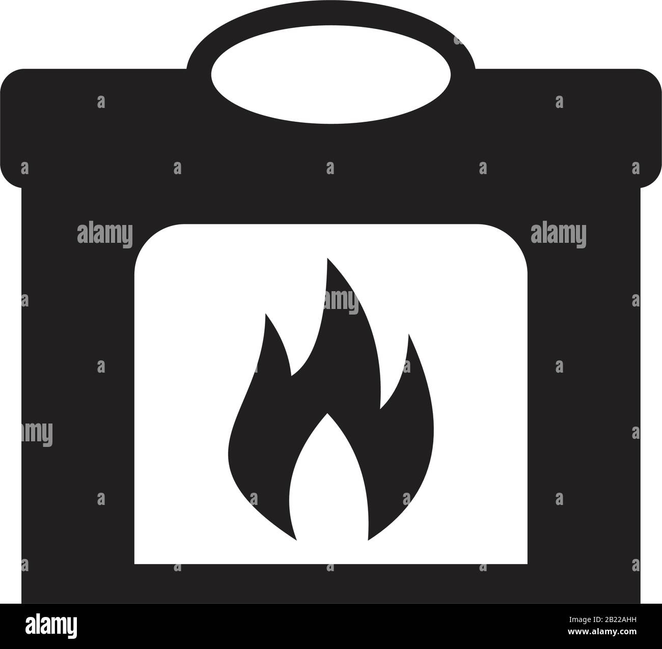 Christmas fireplace Icon template black color editable. Christmas ...