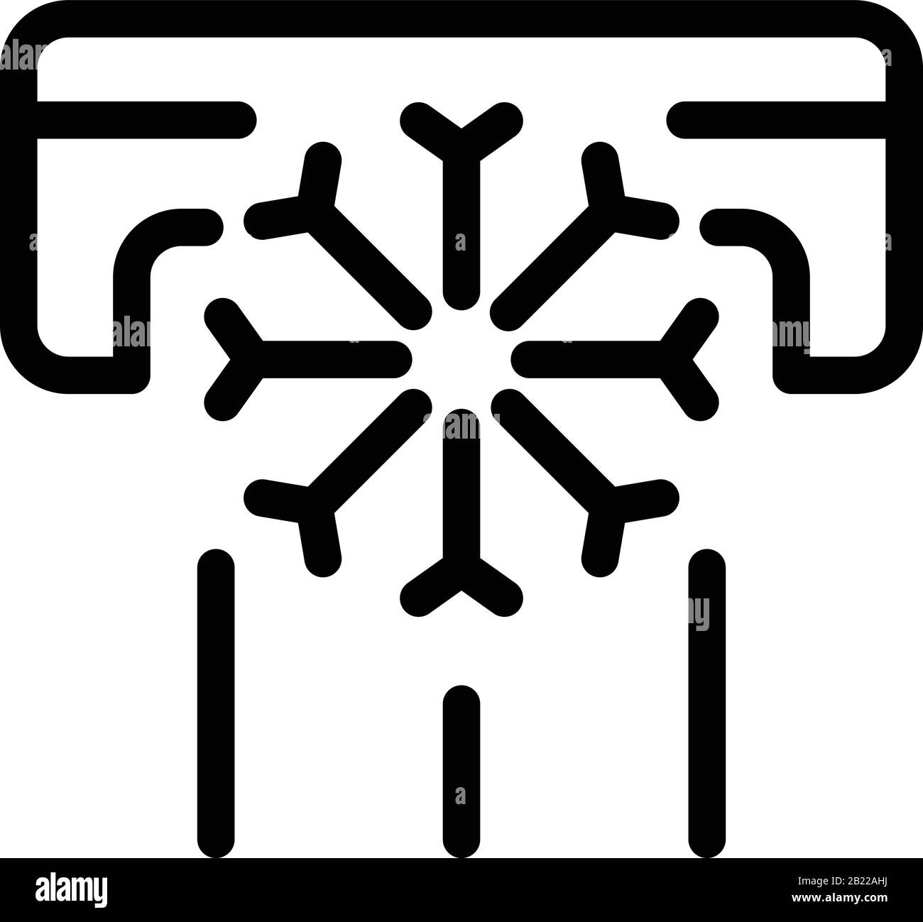 Air conditioning and snowflake icon, outline style Stock Vector Image ...