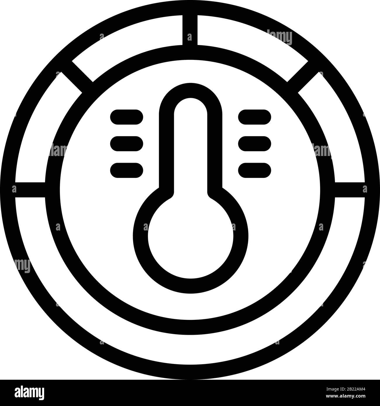 Thermometer in a circle icon, outline style Stock Vector Image & Art ...