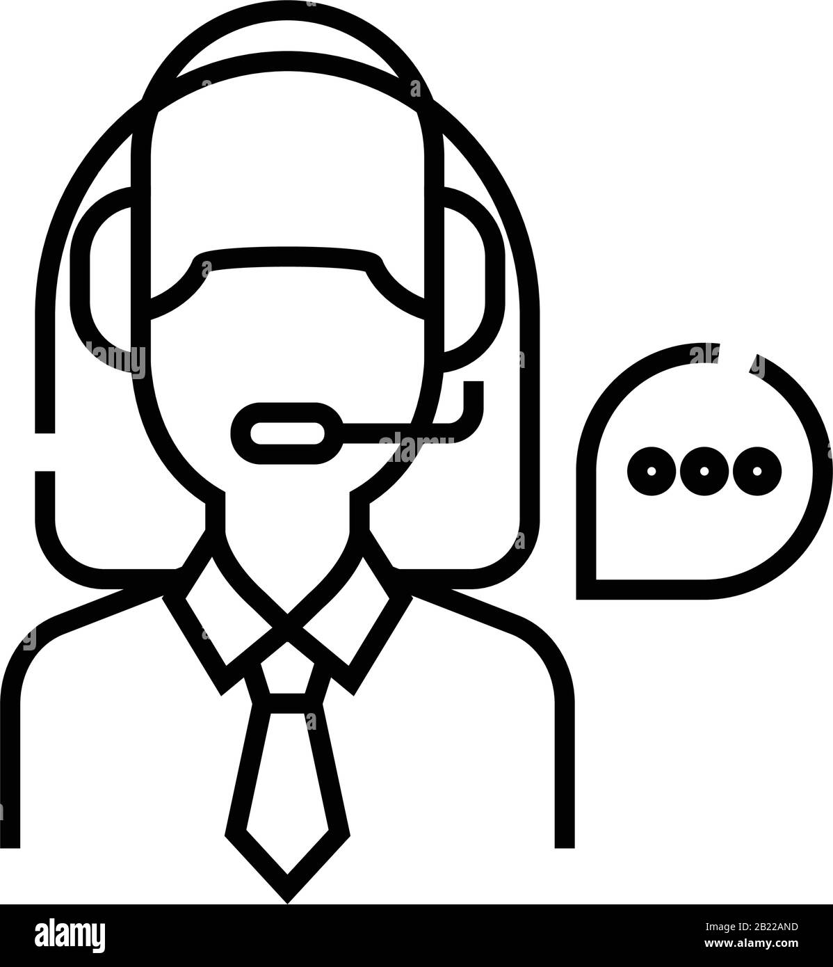 Operator line icon, concept sign, outline vector illustration, linear ...