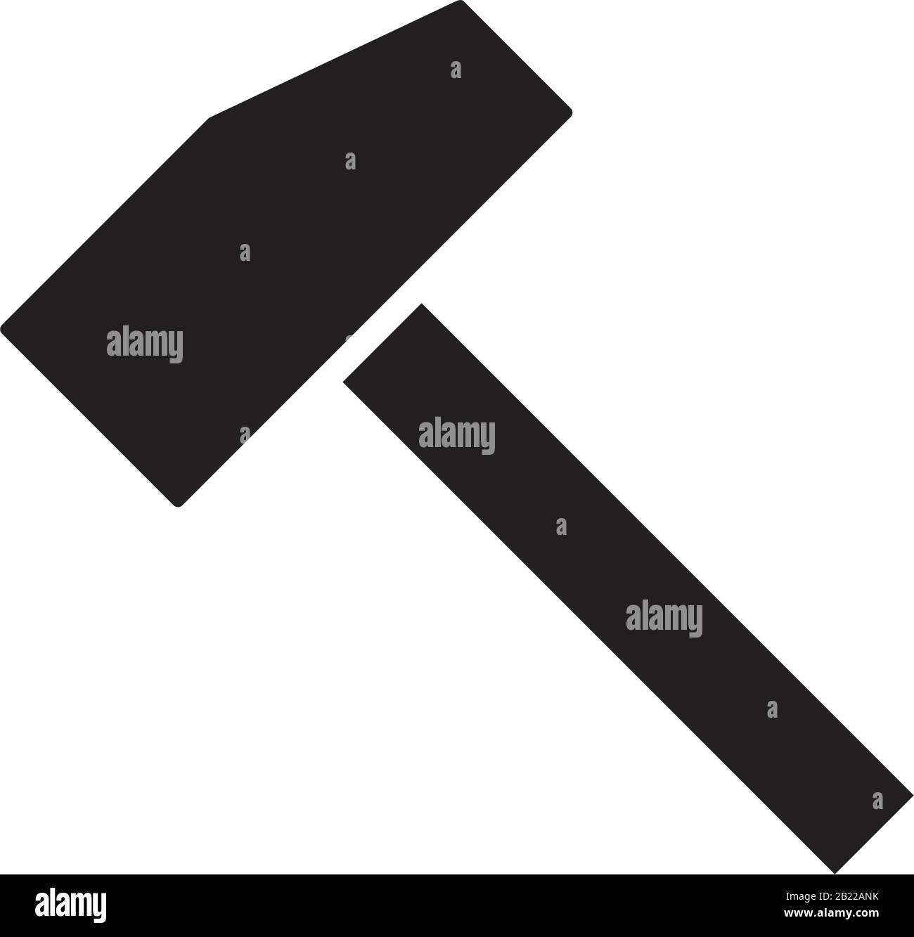 Hammer icon. Simple flat logo of hammer on white background. Vector ...