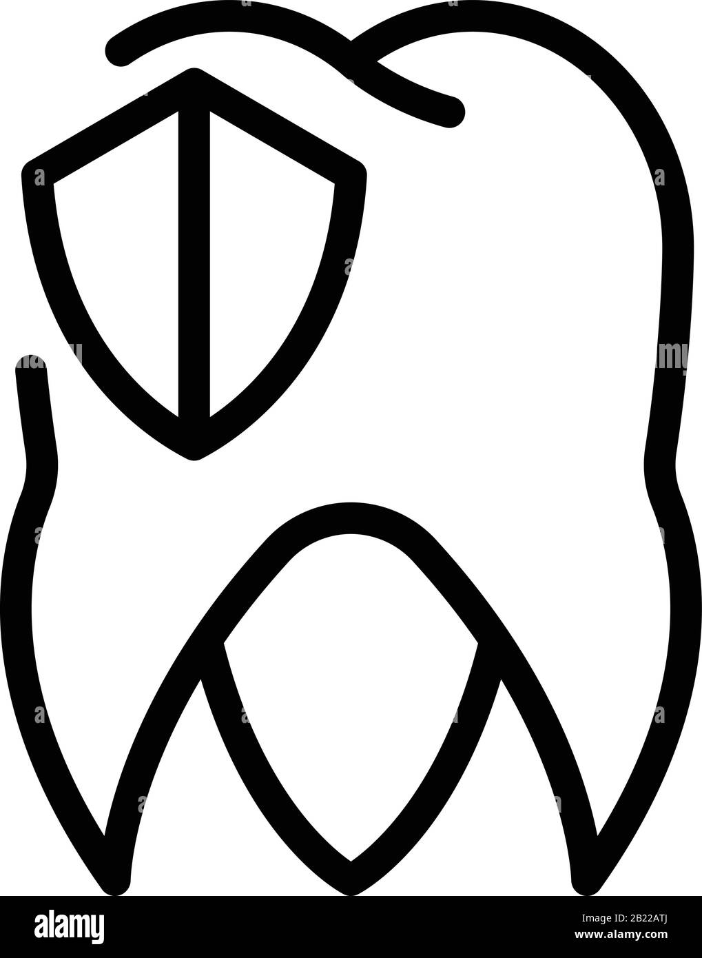 Tooth and shield icon, outline style Stock Vector Image & Art - Alamy