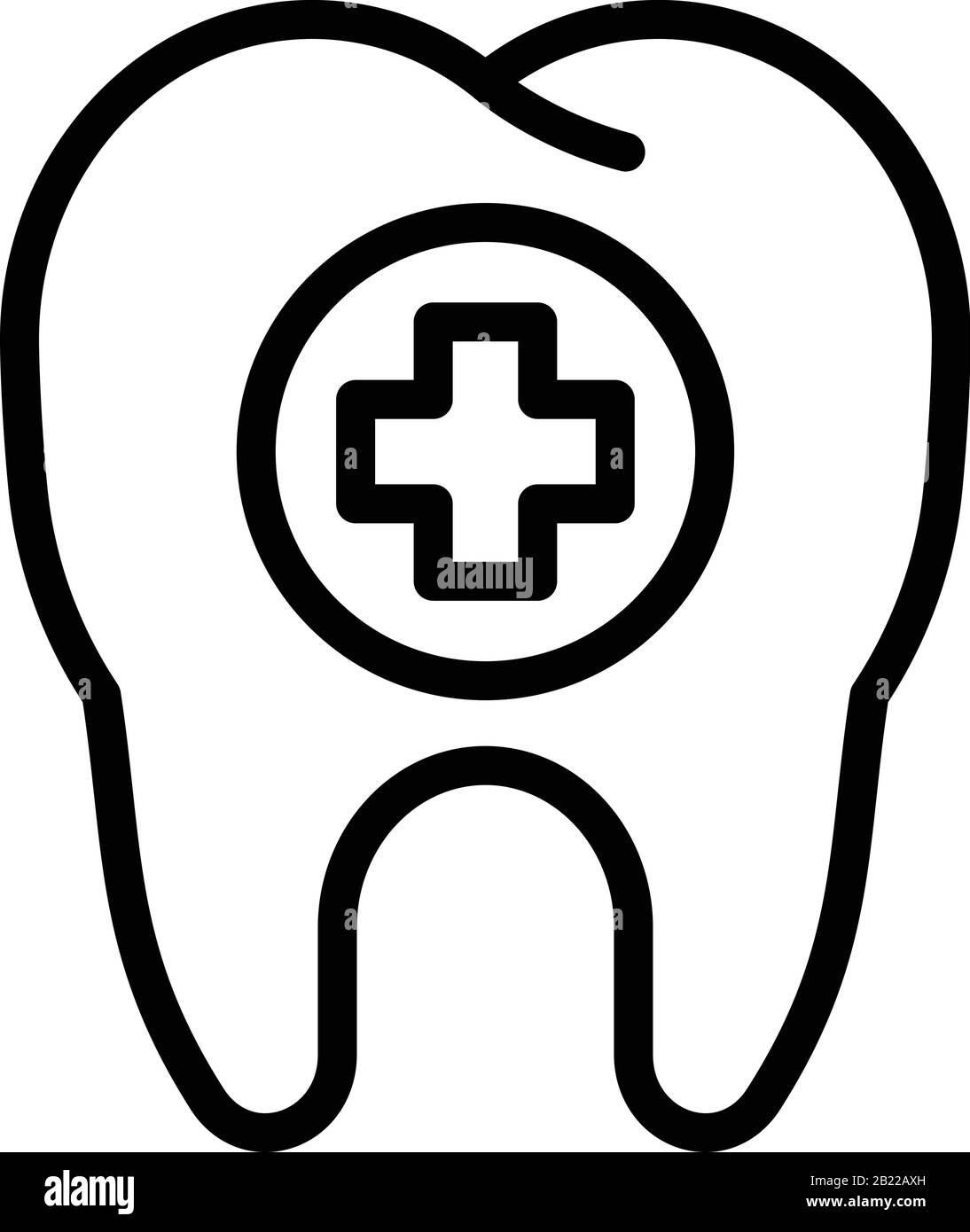Medical cross on the tooth icon, outline style Stock Vector Image & Art ...