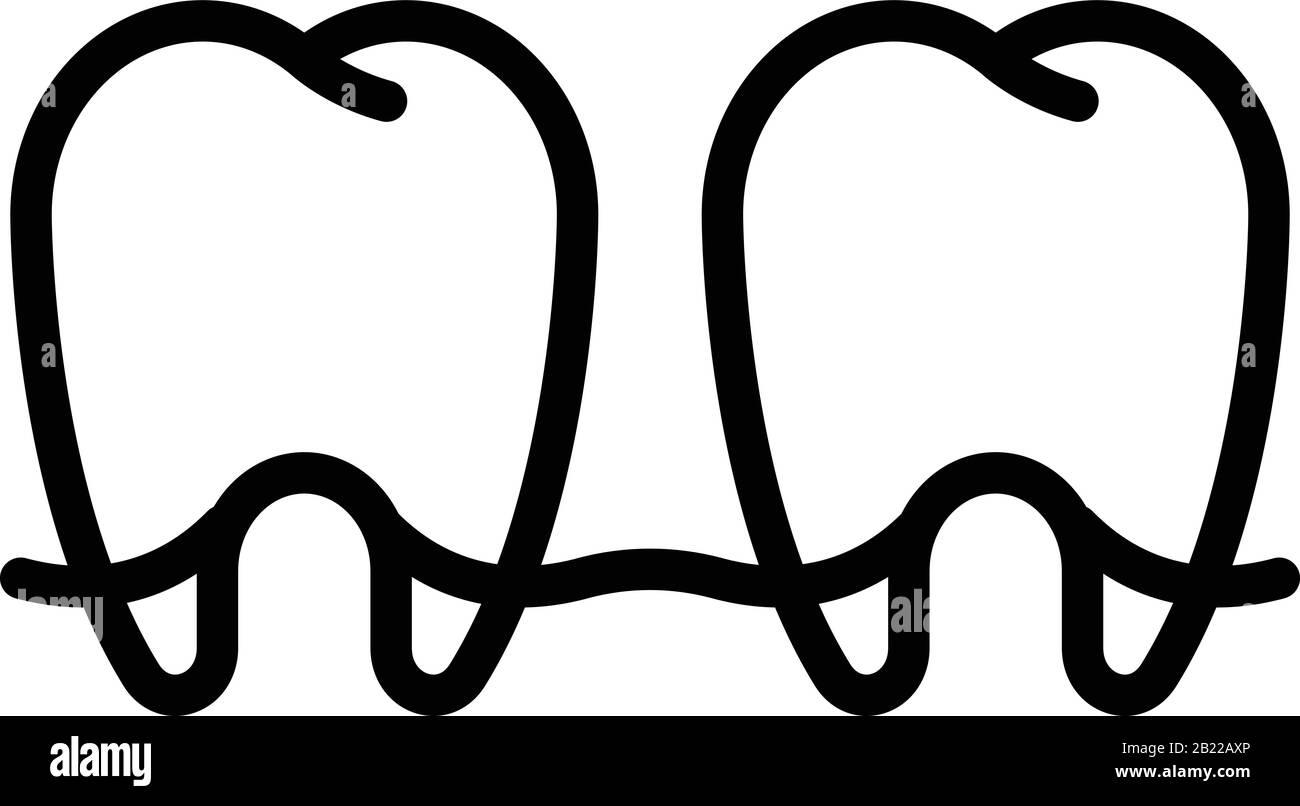 Two teeth icon, outline style Stock Vector Image & Art - Alamy