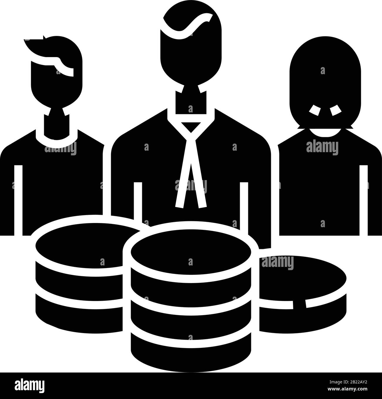 Earning money black icon, concept illustration, vector flat symbol ...