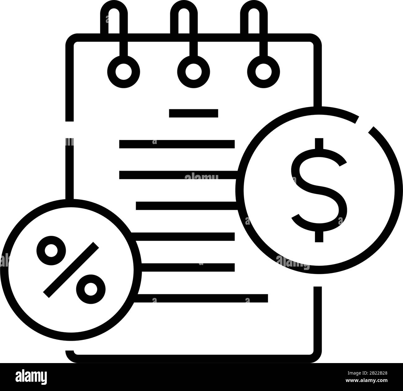 Interest income line icon, concept sign, outline vector illustration, linear symbol Stock Vector ...