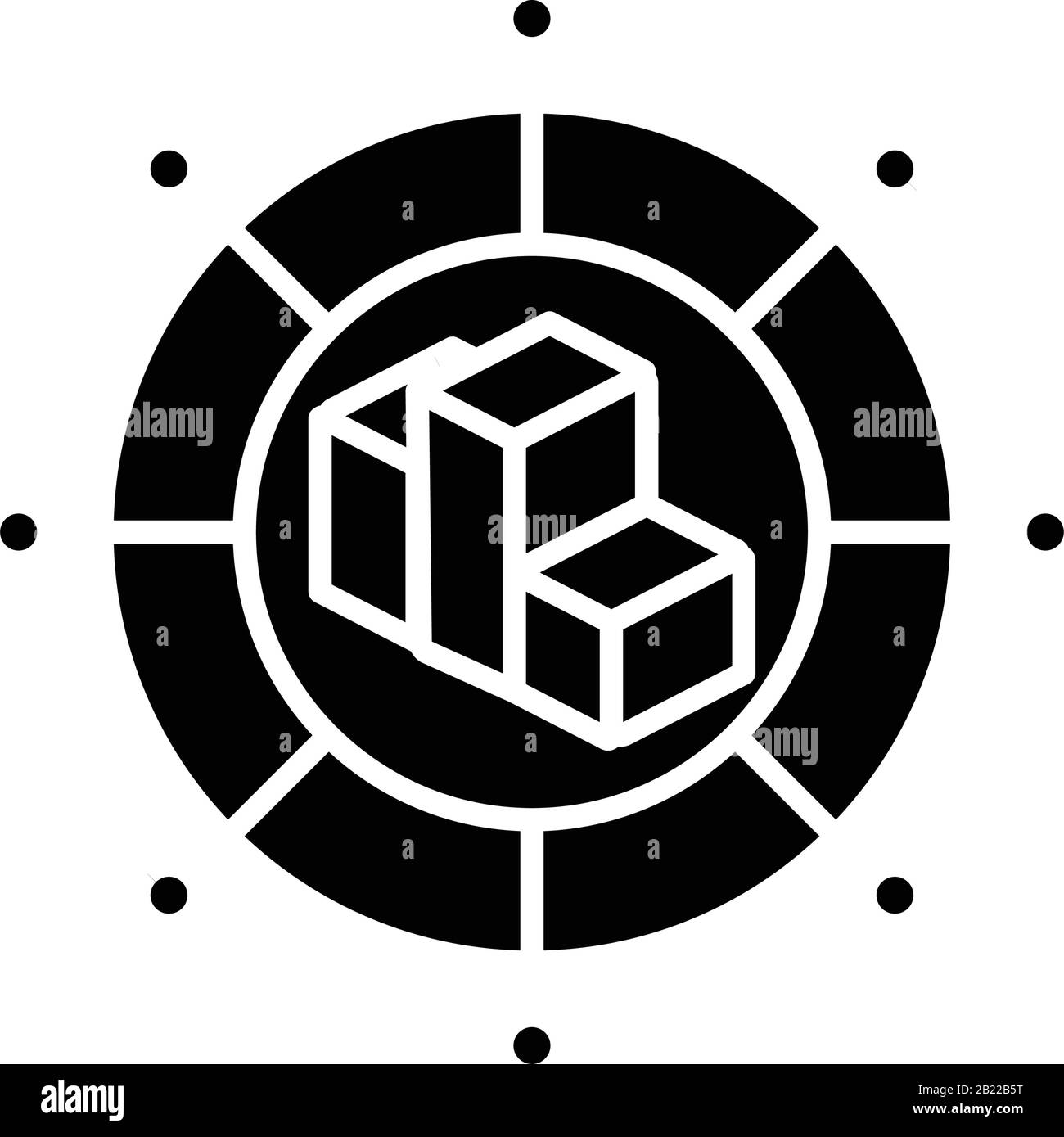 Diagram data black icon, concept illustration, vector flat symbol ...