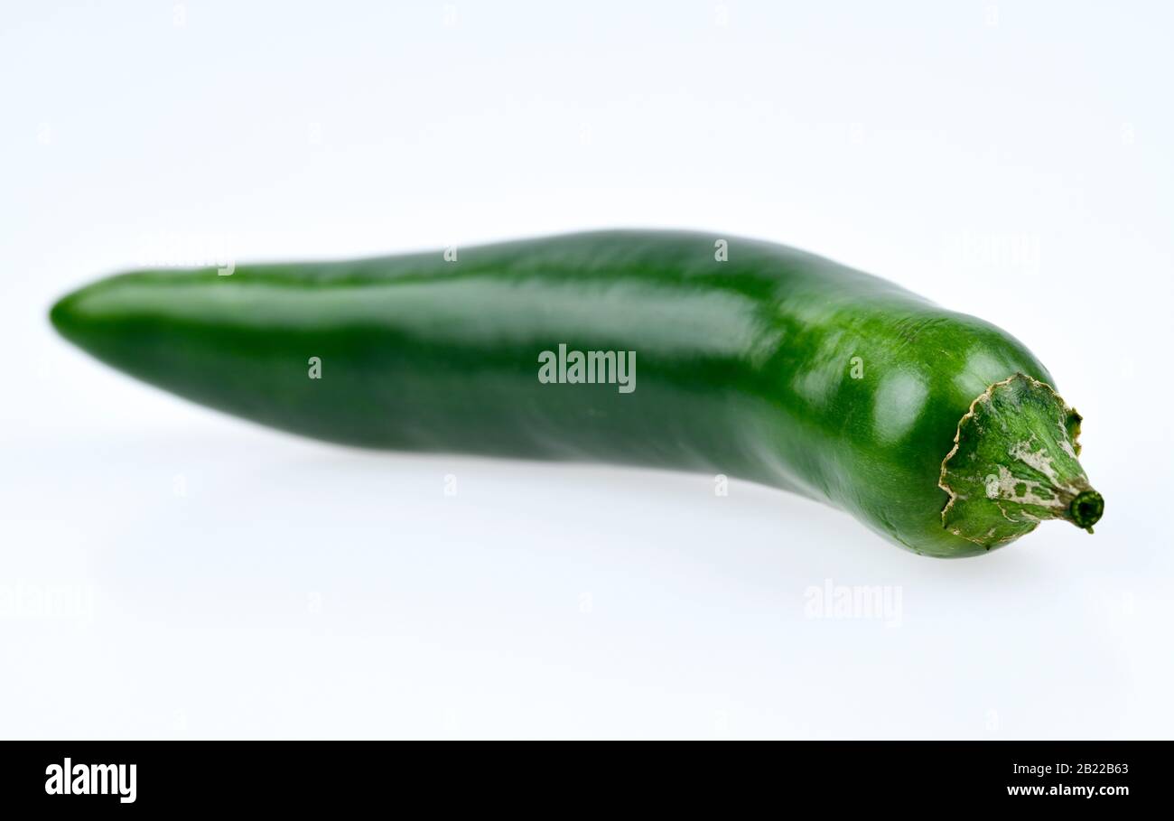 Grüne Chilischote, Studioaufnahme Stock Photo - Alamy