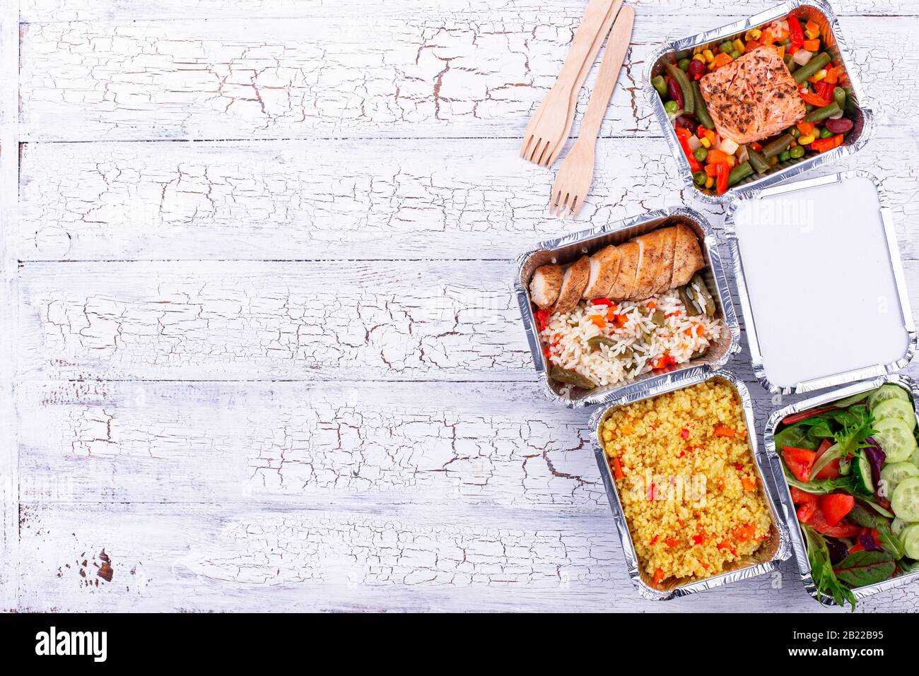Food delivery concept. Lunch in container Stock Photo - Alamy