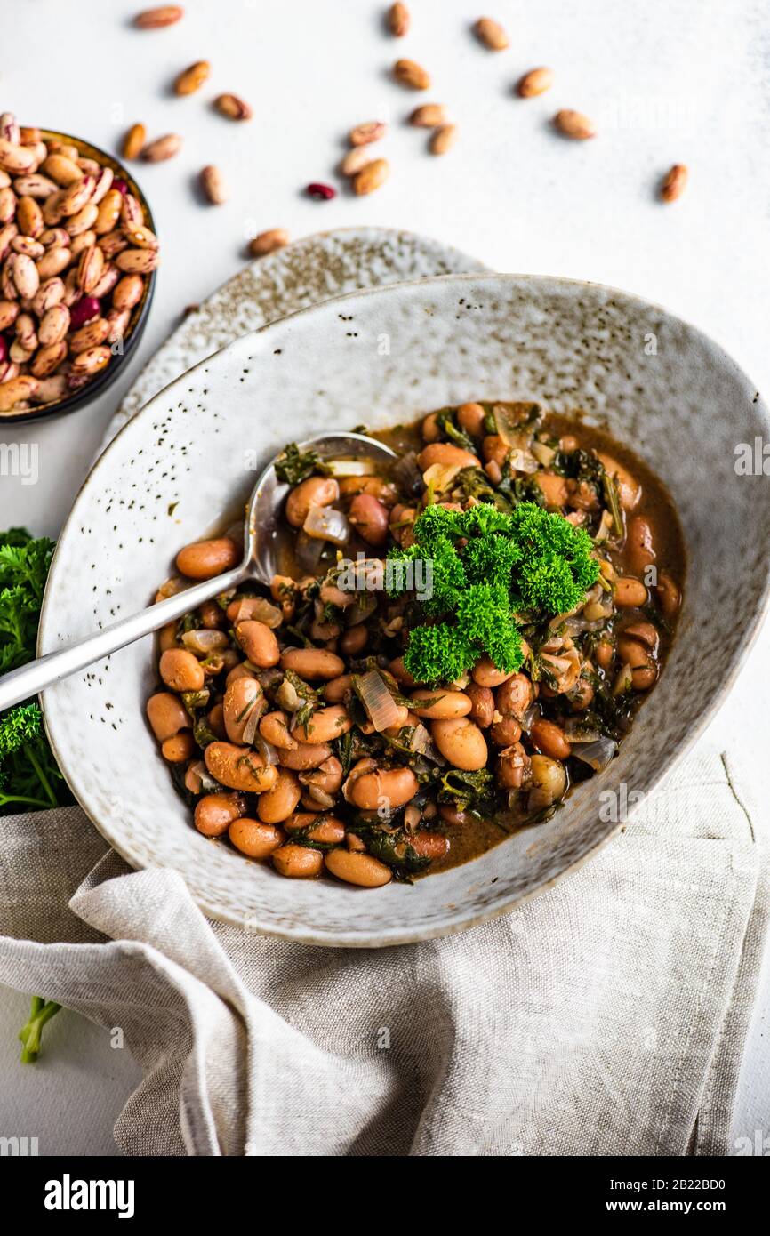 Traditional georgian bean dish - lobio, served in modern textured ...