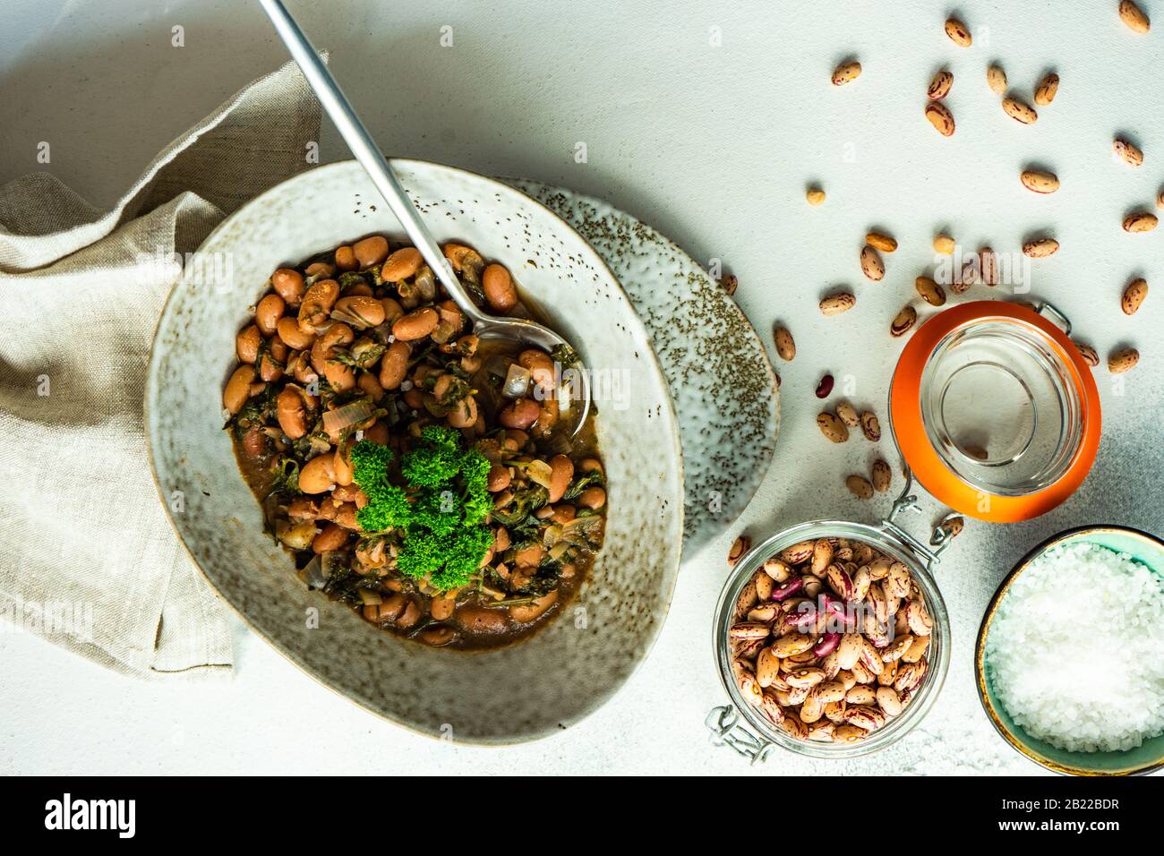 Traditional georgian bean dish - lobio, served in modern textured ...