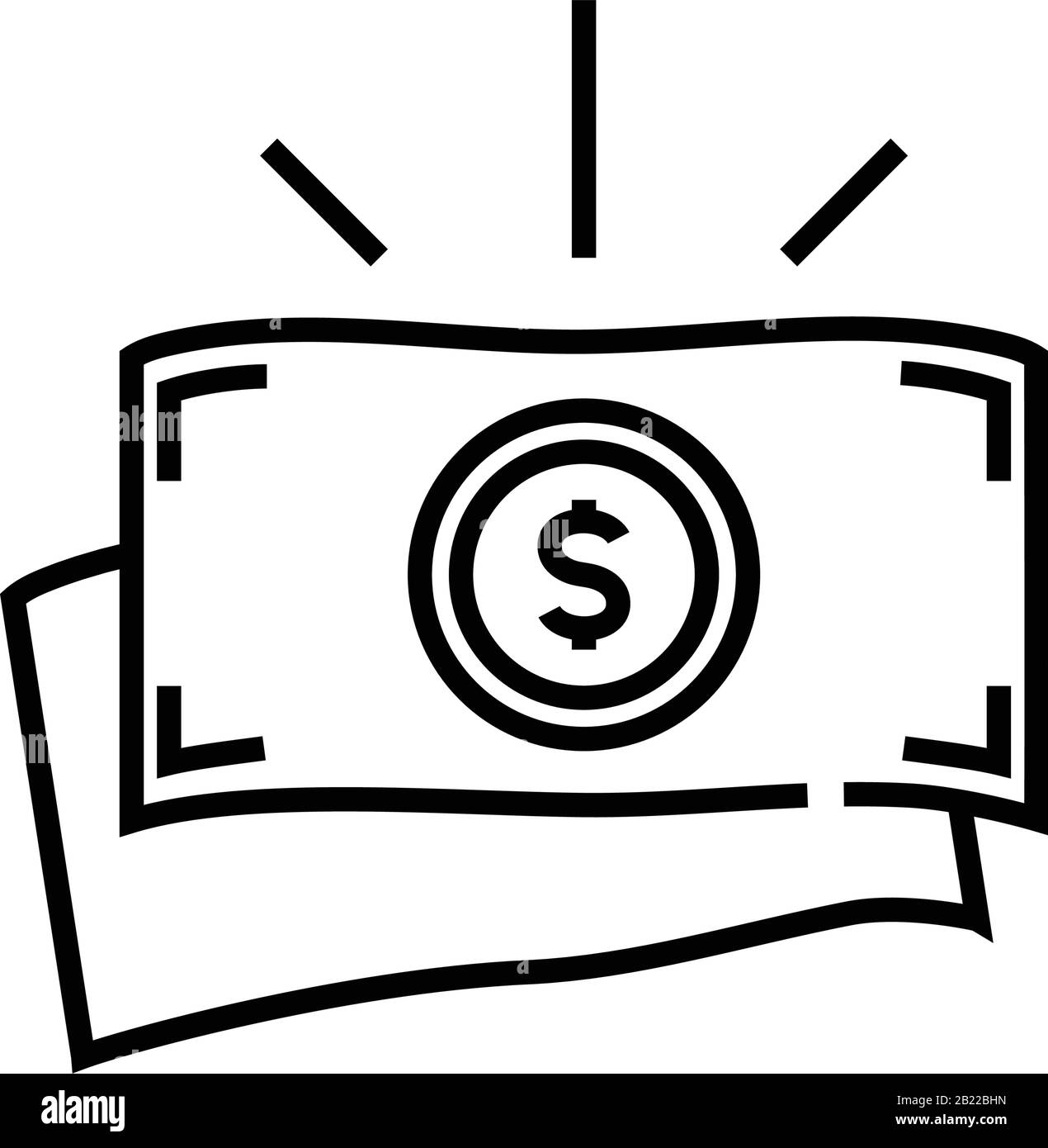 Money earnings line icon, concept sign, outline vector illustration ...