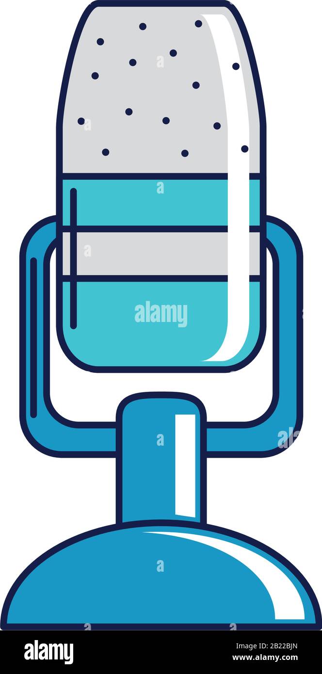 happy birthday, microphone voice announce celebration party vector ...