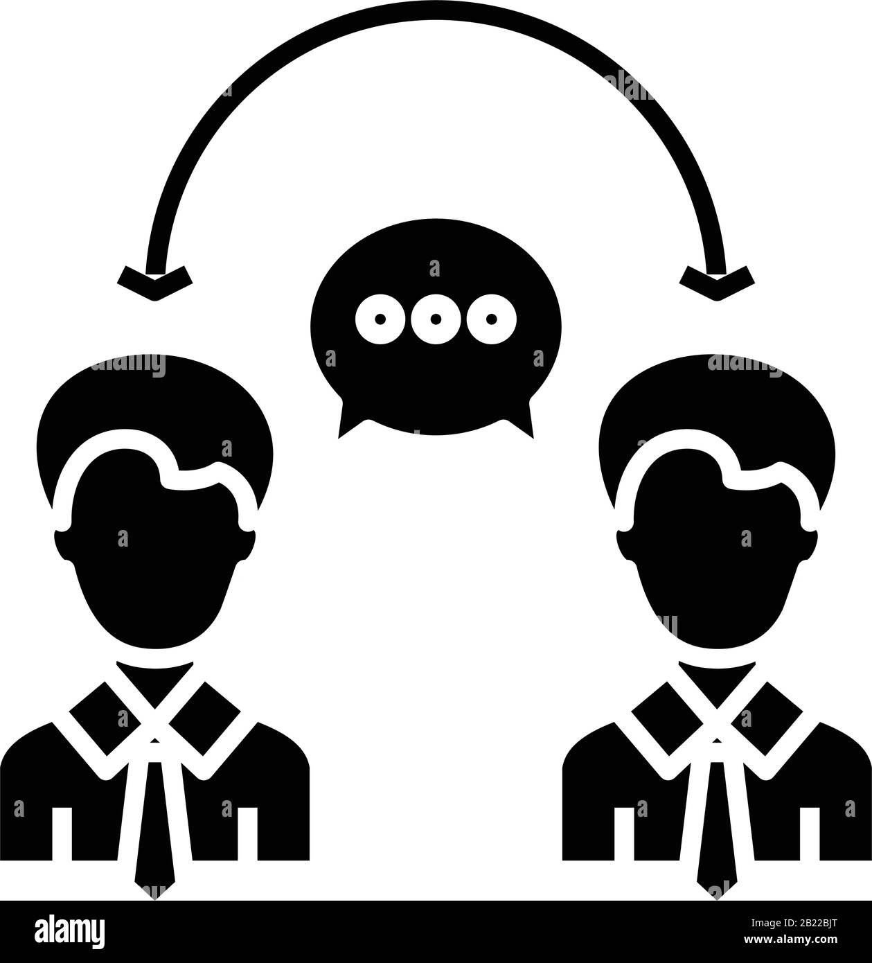 Communicative skills black icon, concept illustration, vector flat ...