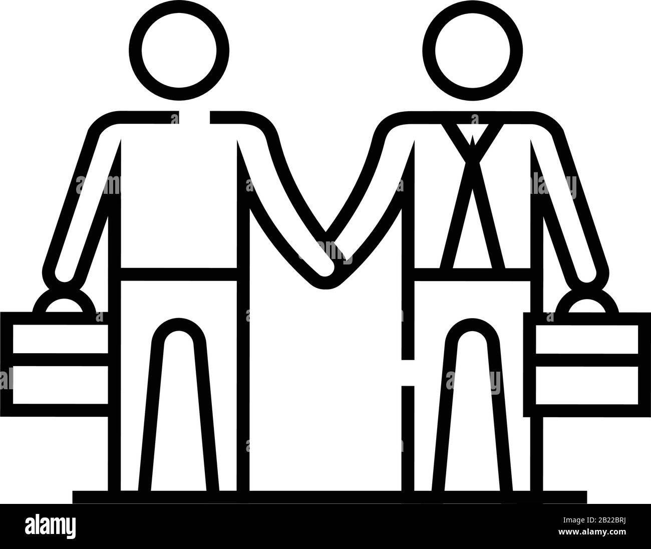 Partnership line icon, concept sign, outline vector illustration ...