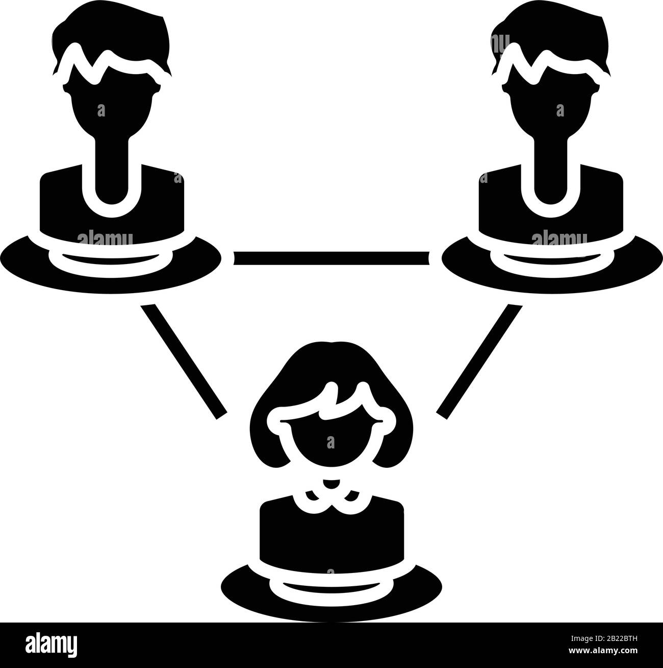 Collaboration black icon, concept illustration, vector flat symbol ...