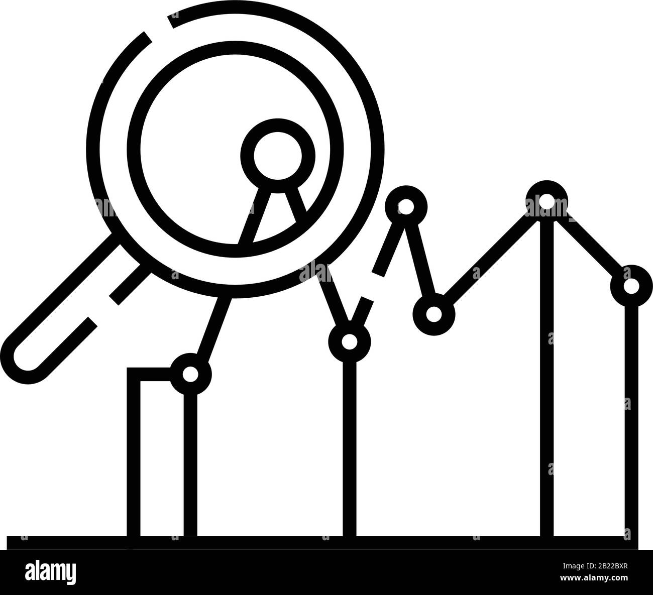 Market valuation line icon, concept sign, outline vector illustration, linear symbol Stock ...