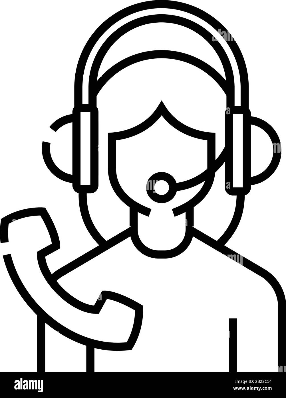 Operator line icon, concept sign, outline vector illustration, linear ...