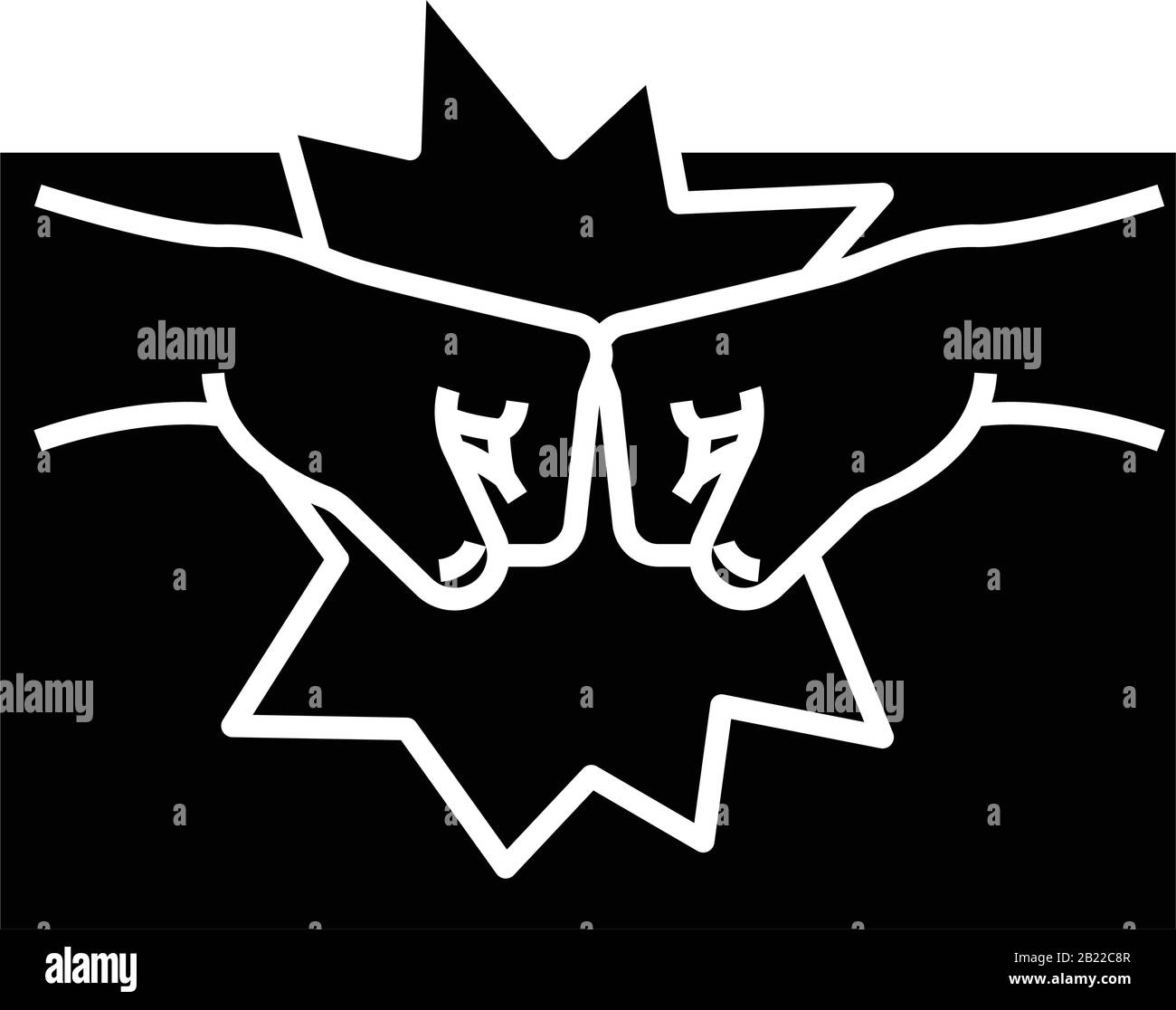 Conflict situation black icon, concept illustration, vector flat symbol ...