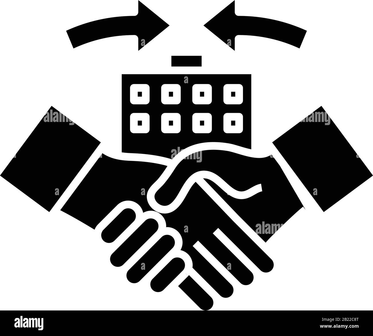 Collaboration black icon, concept illustration, vector flat symbol ...