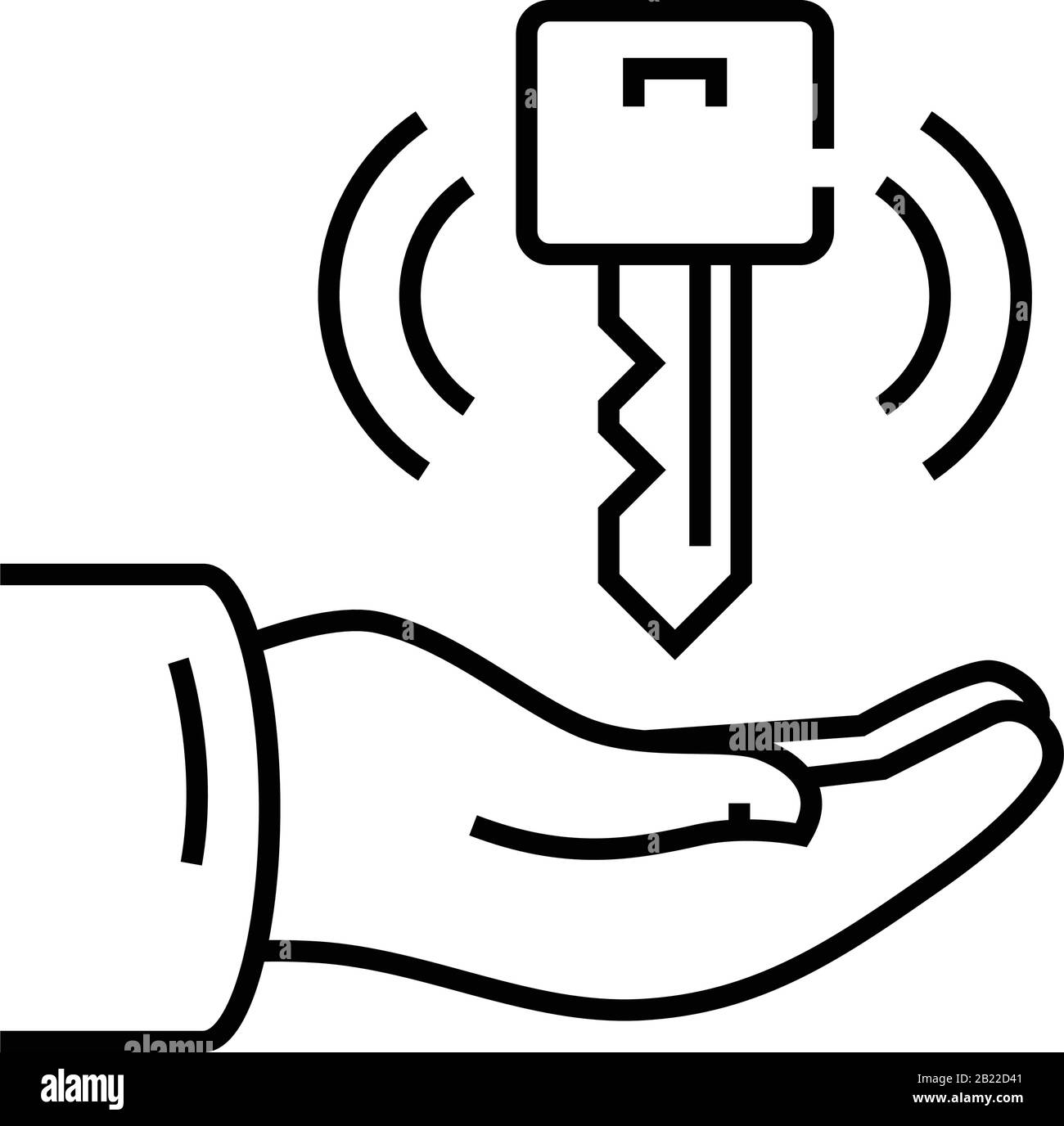 Needful key line icon, concept sign, outline vector illustration ...