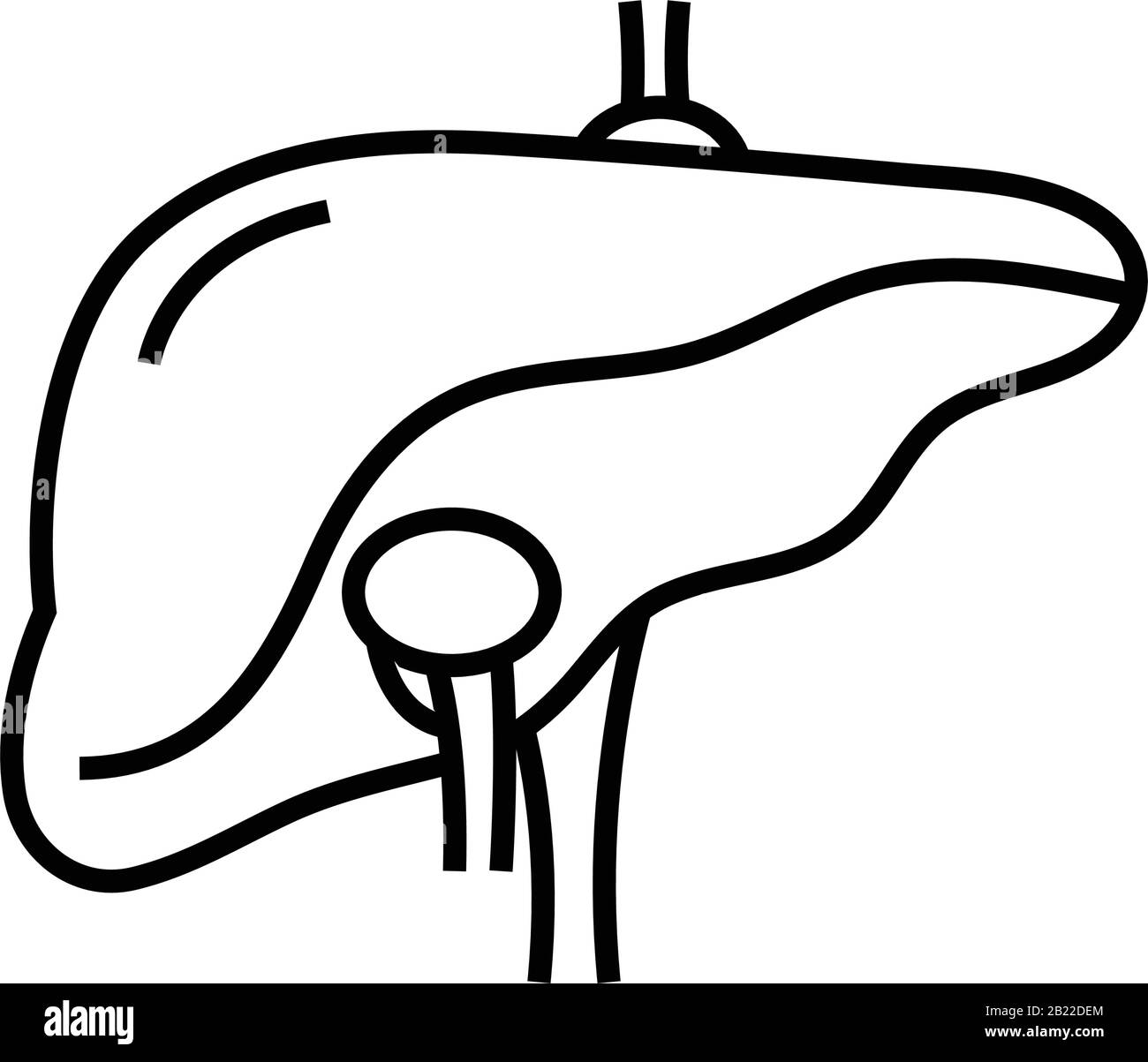 Liver illness line icon, concept sign, outline vector illustration ...