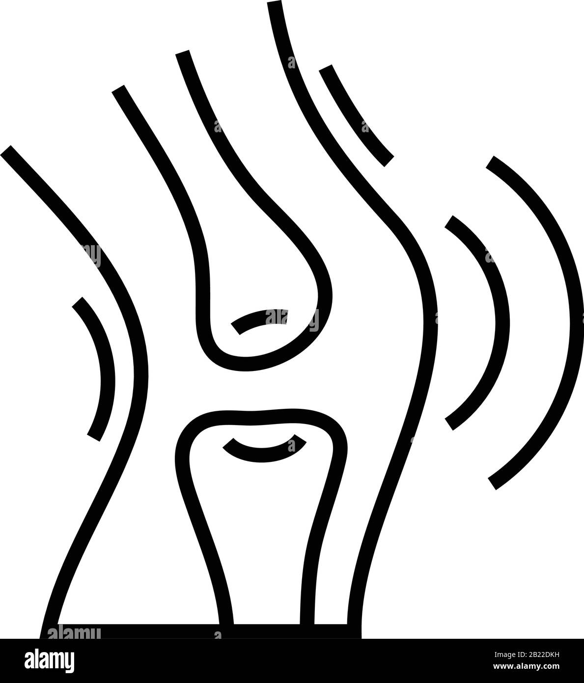 Knee illness line icon, concept sign, outline vector illustration ...