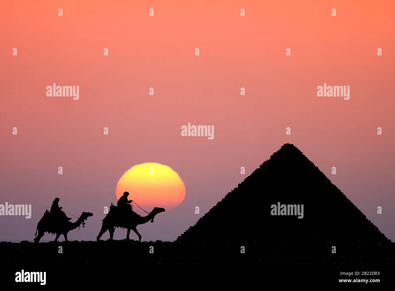 Camel train silhouette sunset desert hi-res stock photography and ...