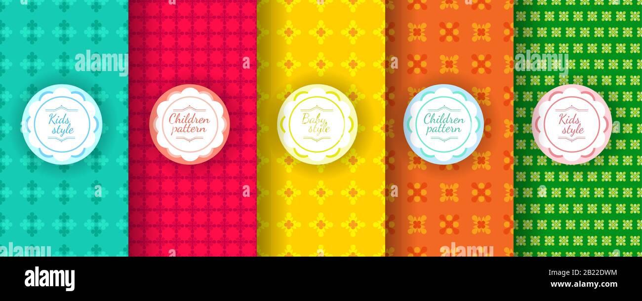 Kids colorful seamless pattern. Cute Baby design Stock Vector Image ...