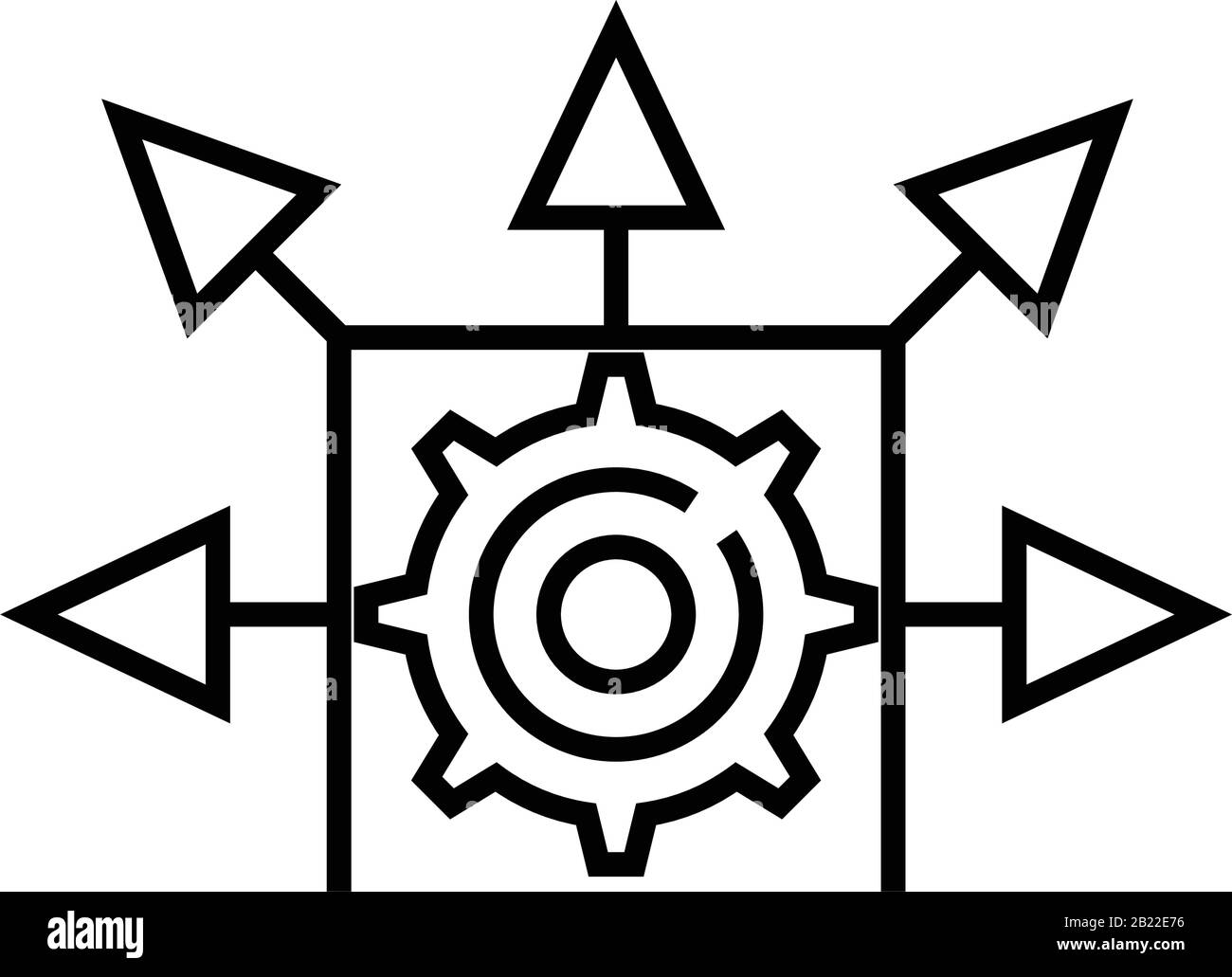 Mechanisation system line icon, concept sign, outline vector illustration, linear symbol Stock ...