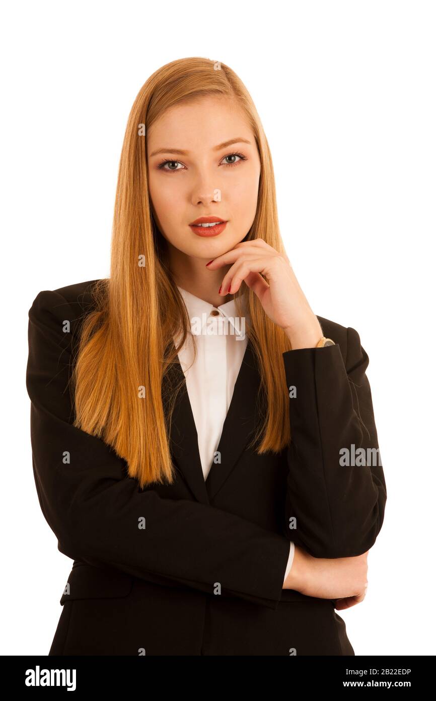 Corporate portraiot of a beautiful ceo busienss woman isolated over ...