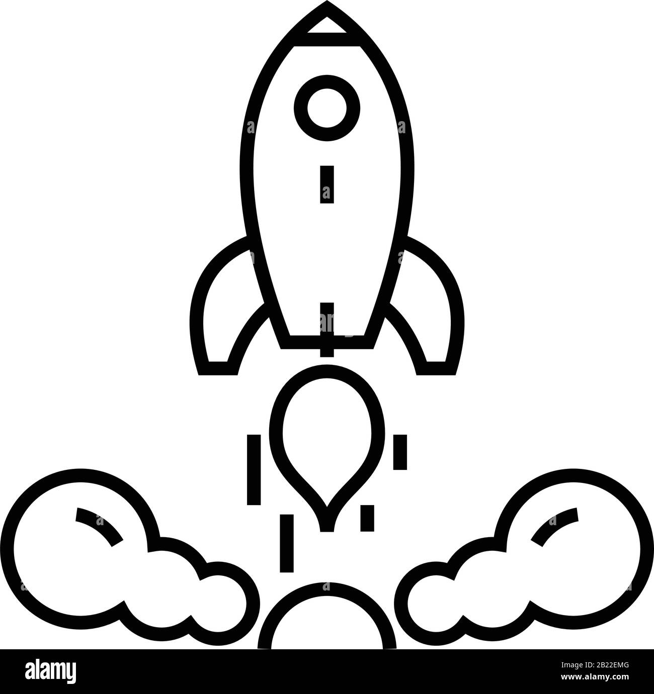 Launch line icon, concept sign, outline vector illustration, linear ...