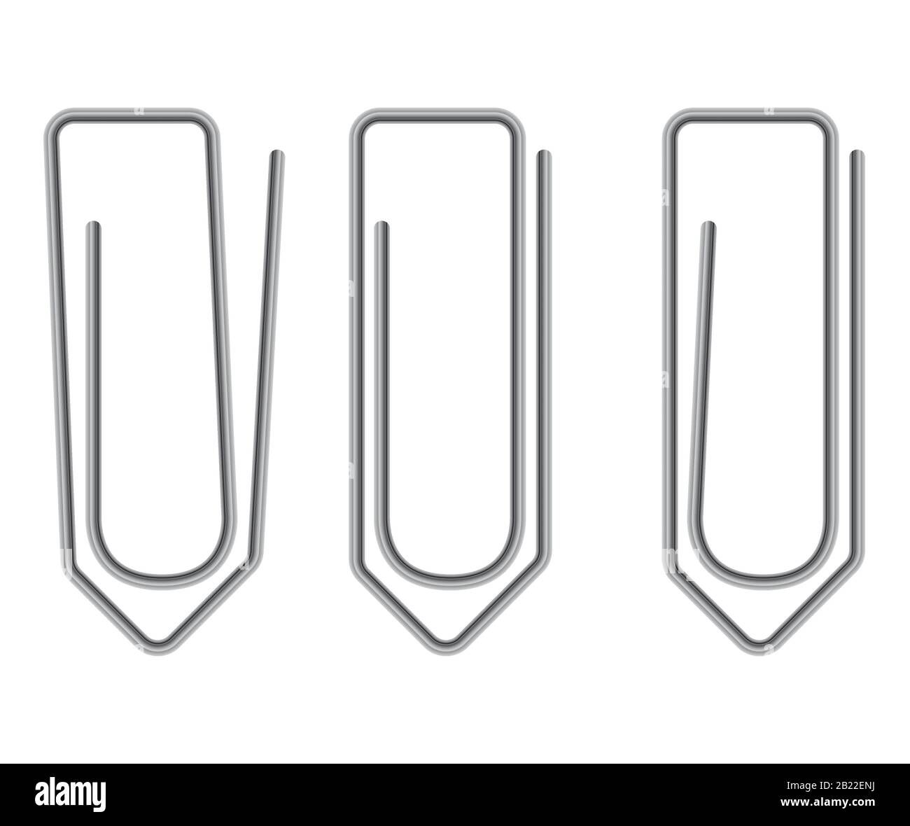 Three metal paper clips on white background Stock Vector Image & Art ...