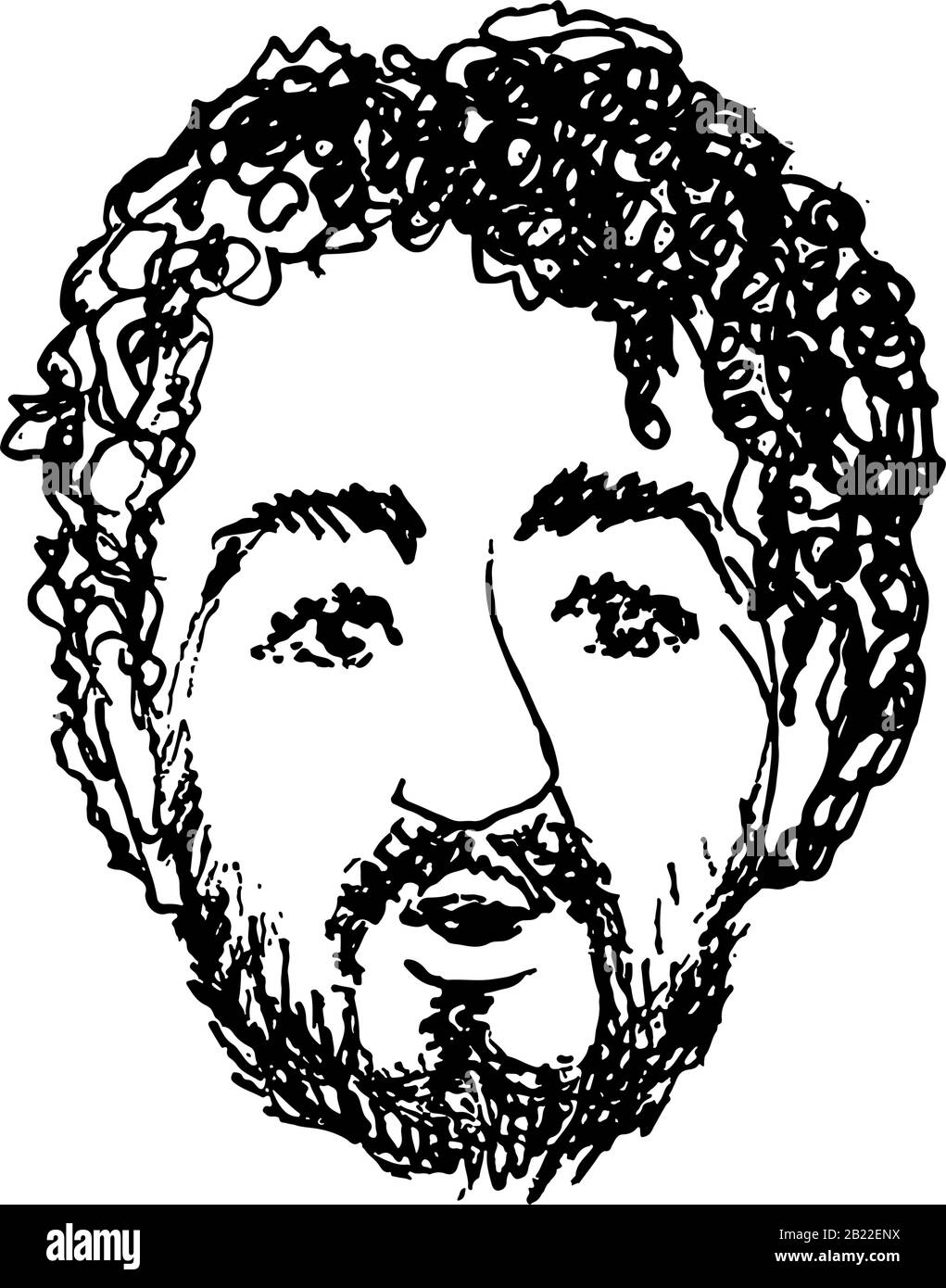 Bearded man line art Cut Out Stock Images & Pictures - Alamy