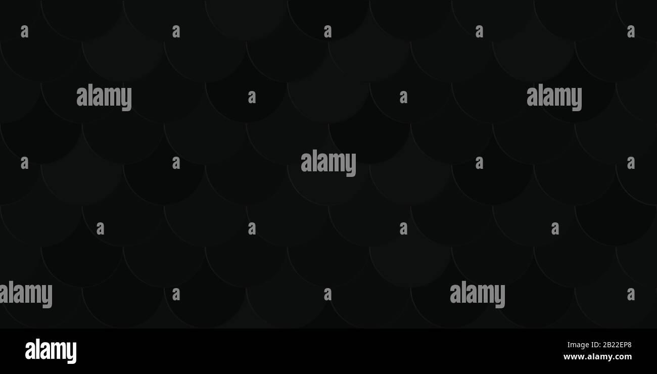 Black scales seamless patern. Repeating dark fish scales background ...