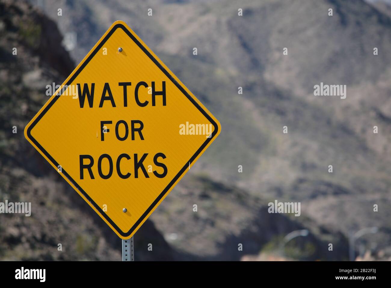 Watch for Rocks Sign near the Arizona Nevada border at the Lake Mead ...