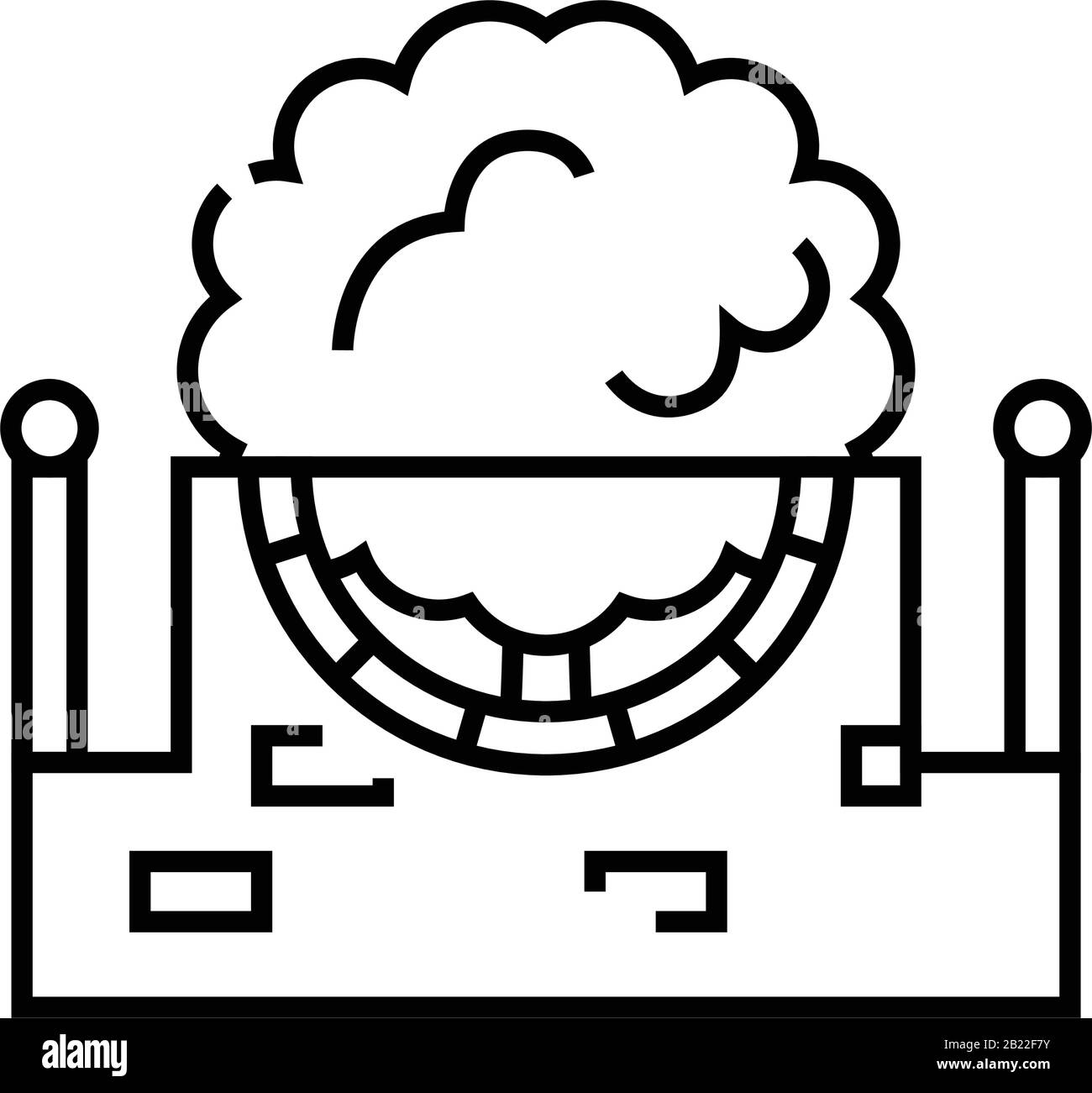 Outside trees line icon, concept sign, outline vector illustration ...