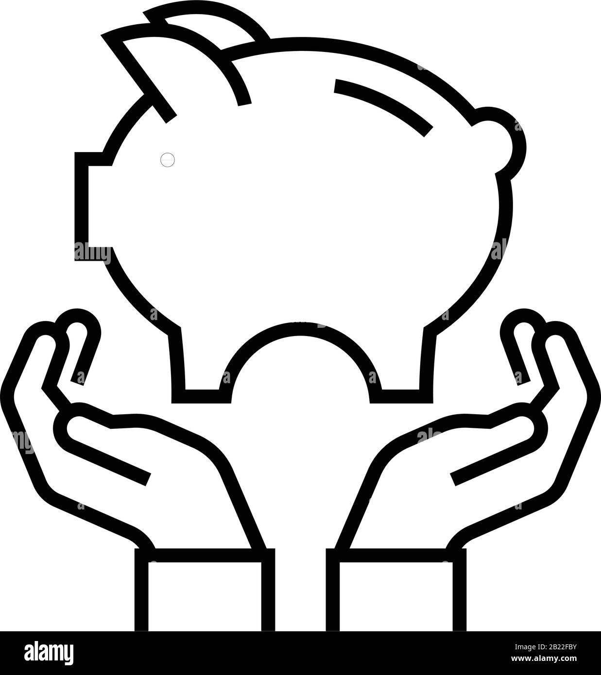 Money accumulation line icon, concept sign, outline vector illustration ...