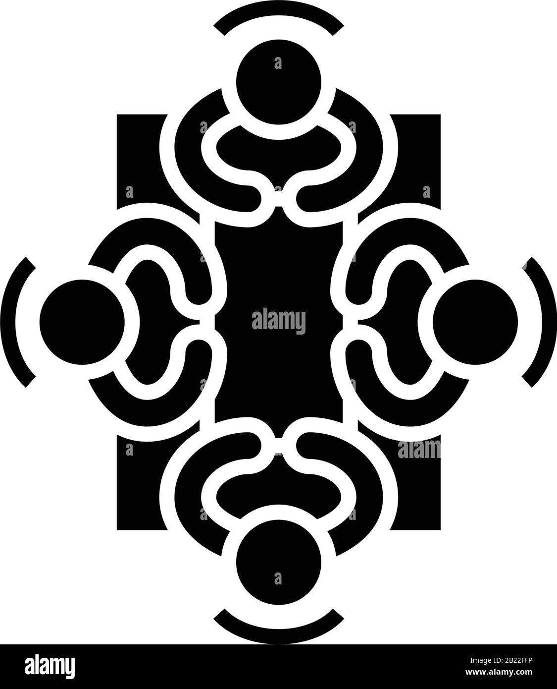 Collective work black icon, concept illustration, vector flat symbol ...