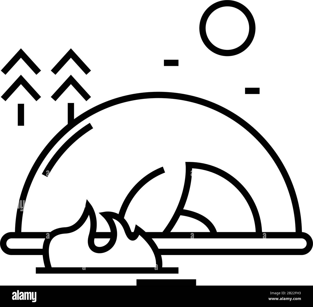 Island line icon, concept sign, outline vector illustration, linear ...