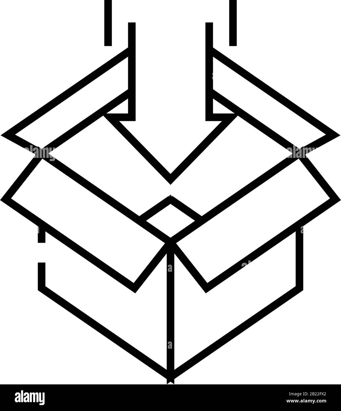 Packing line icon, concept sign, outline vector illustration, linear ...